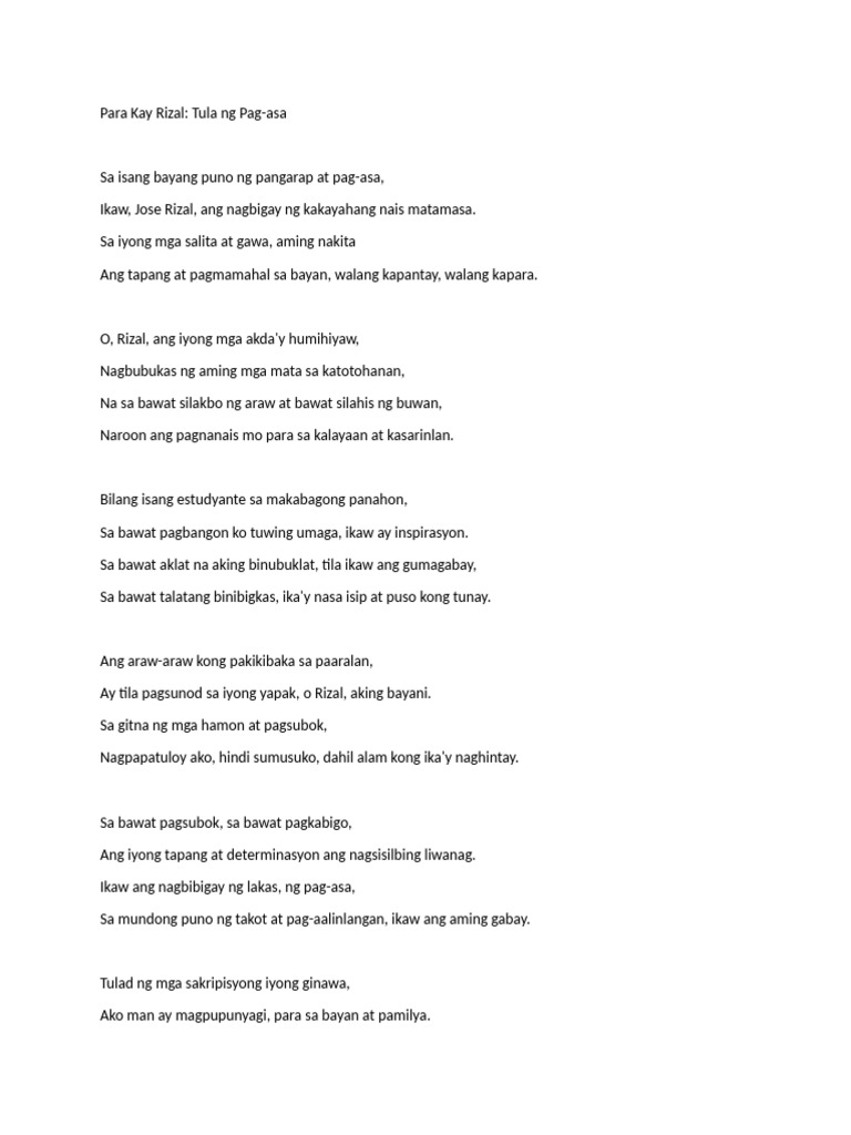 Rizal Spoken Poetry | PDF