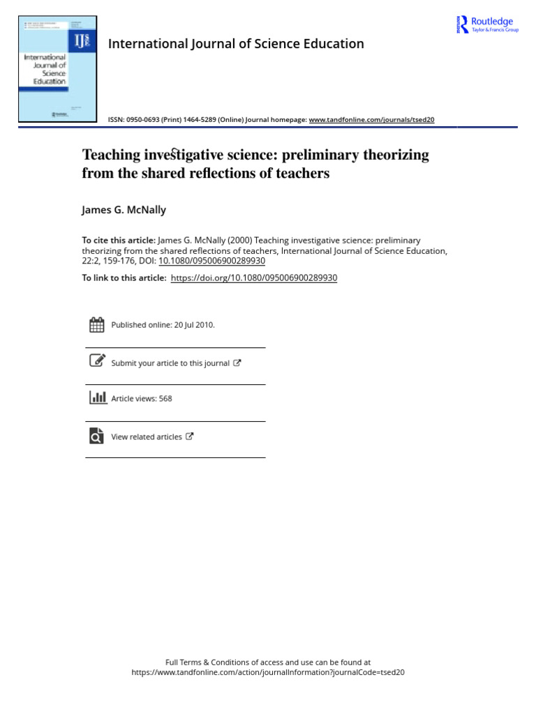 Teaching Investigative Science Insights | PDF | Teachers | Experience