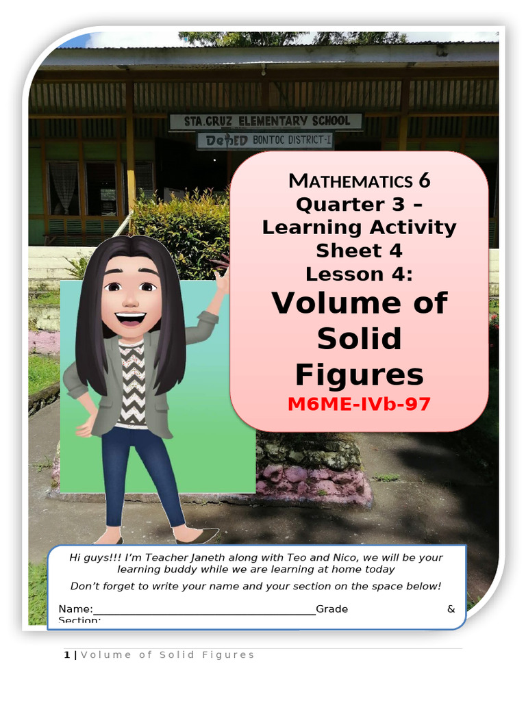 Volume of Solid Figures Worksheet | PDF | Volume | Area