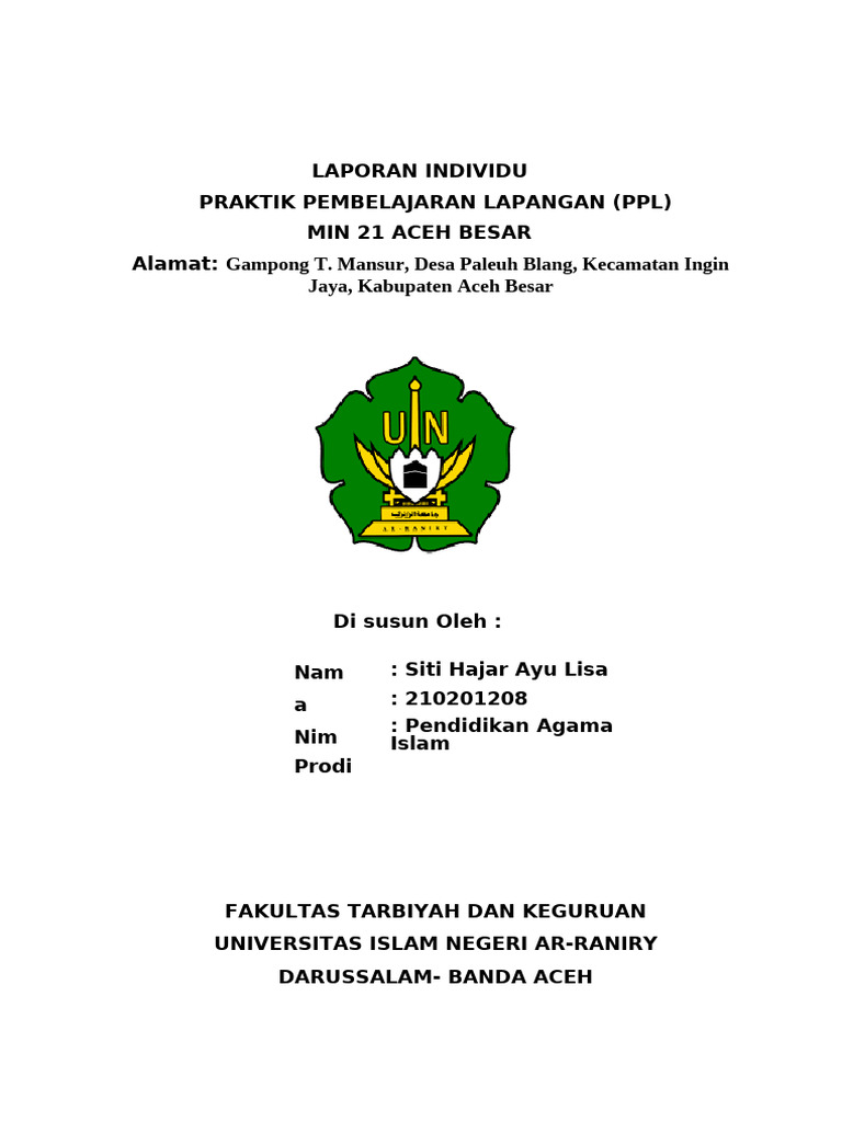 Laporan PPL Pendidikan Agama Islam | PDF