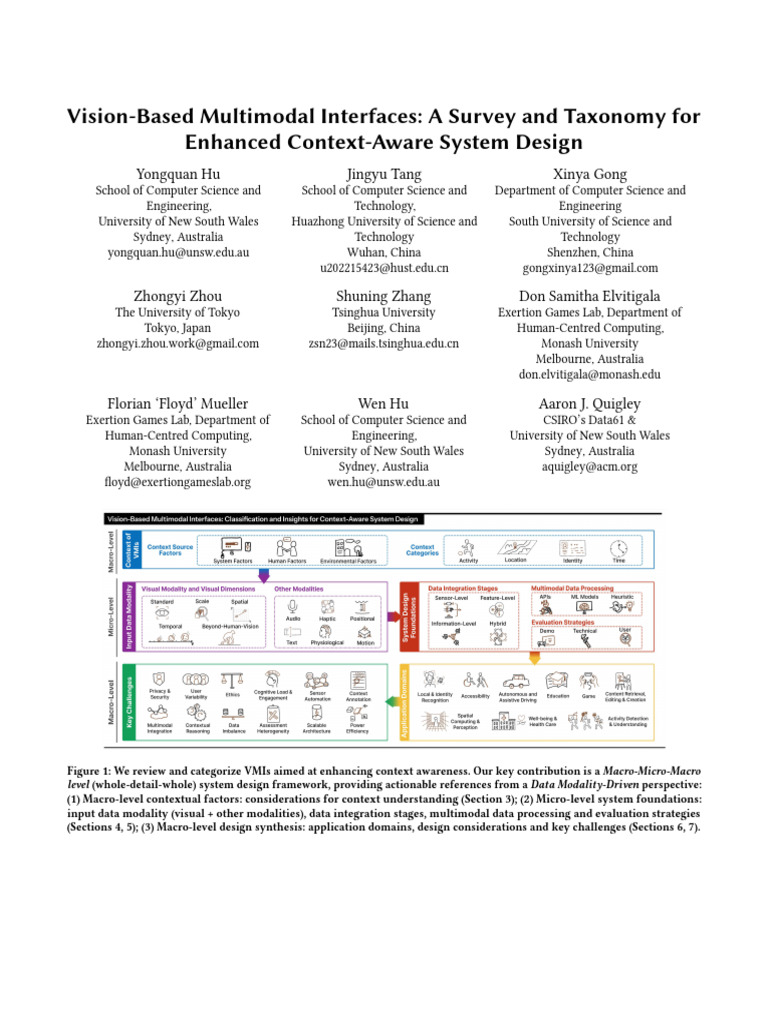 VisionBased Multimodal Interfaces Context Aware System Design | PDF ...
