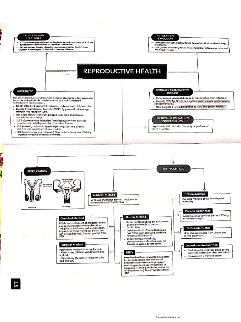 (MIND MAP) Reproductive Health | PDF
