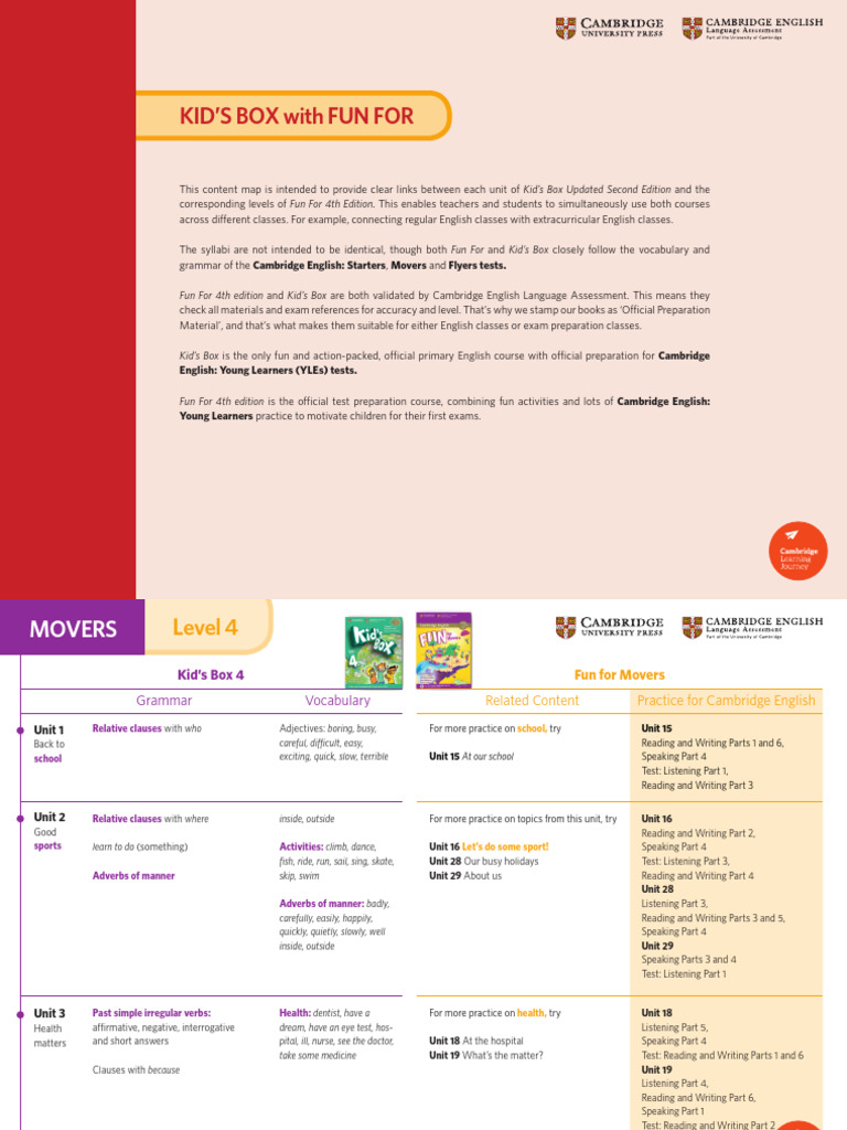 Kids+Box4 Fun+for+Movers Journey | PDF | English Language | Adverb