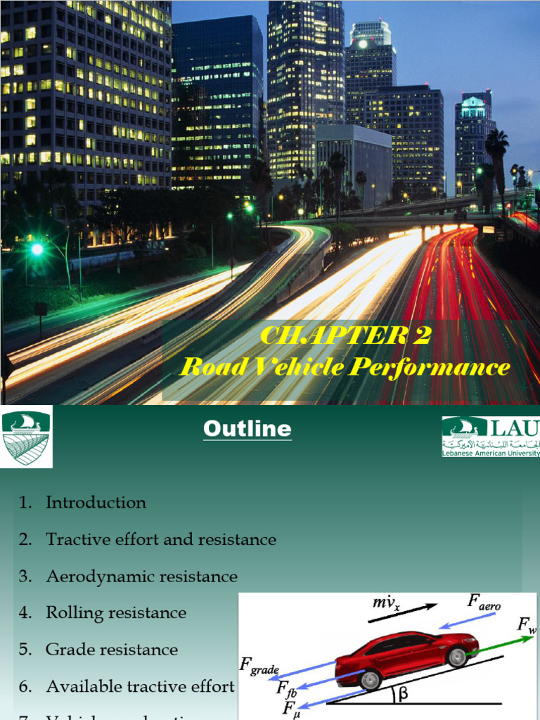 Chapter 2_Road Vehicle Performance | PDF | Friction | Drag (Physics)