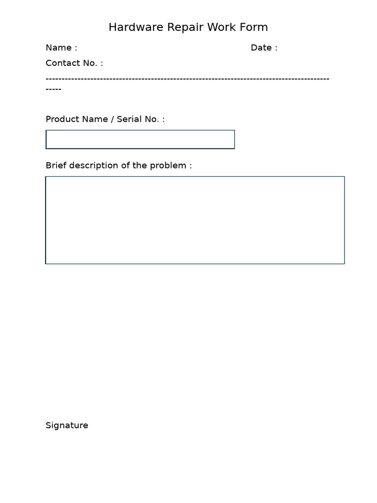 Repair Form | PDF