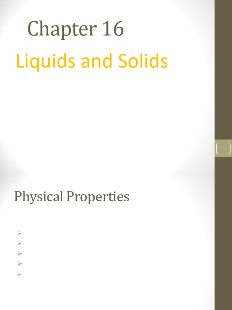 CHM205 - Chapter 16 - Liquids and Solids | PDF | Intermolecular Force ...