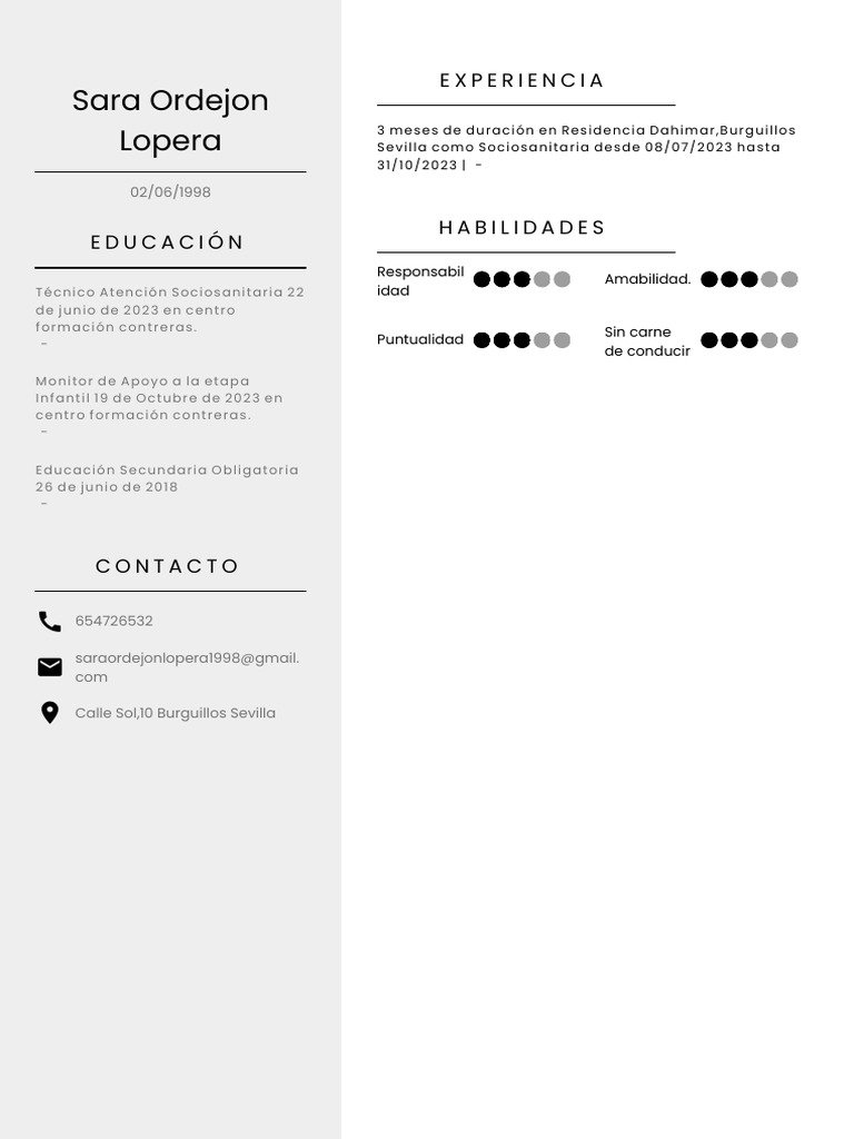 Sara Currículum | PDF