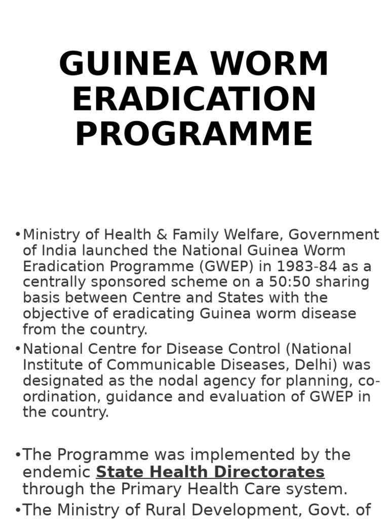 Guinea Worm Eradication Programme | PDF
