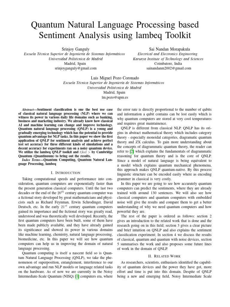 QNLP Using Lambeq Toolkit | PDF | Quantum Computing | Computer Science