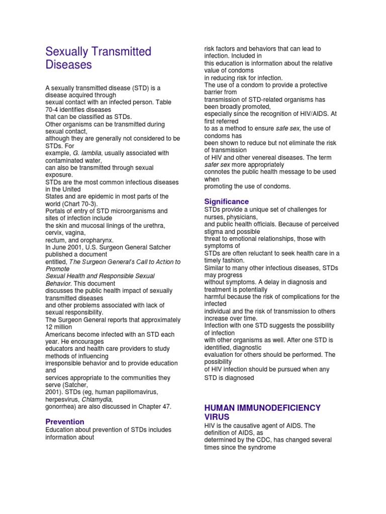 Sexually Transmitted Diseases | PDF | Sexually Transmitted Infection | Hiv/Aids