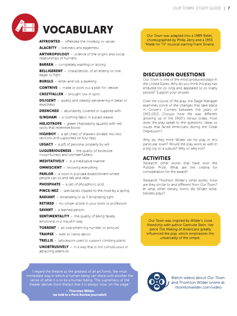 Our Town Study Vocab | PDF