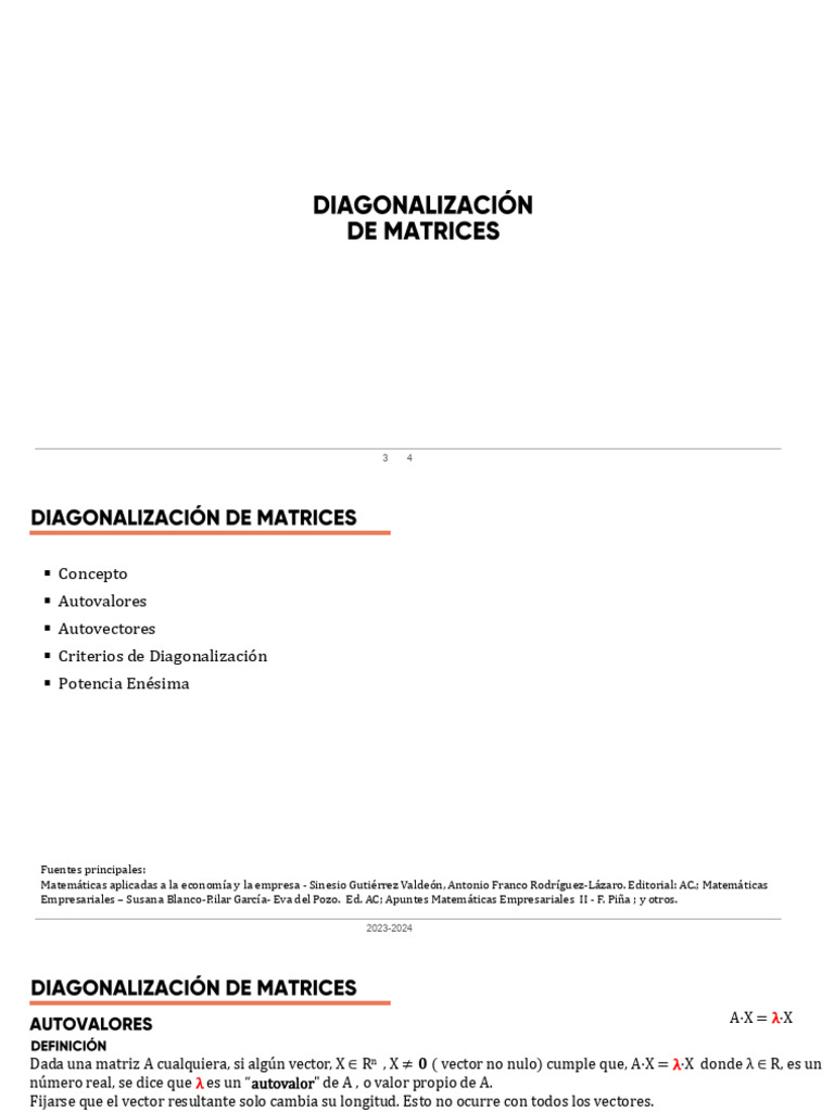 Resumen - DiagonalizaciÃ N de Matrices | PDF | Valores propios y vectores propios | Matriz ...