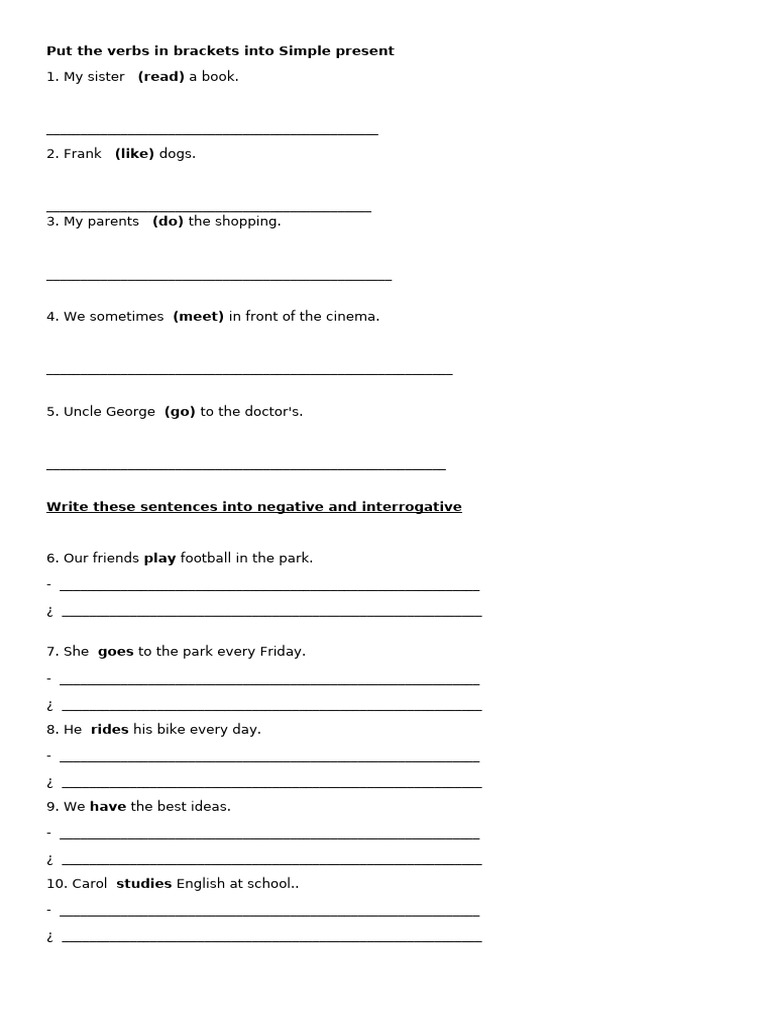 Present Simple | PDF