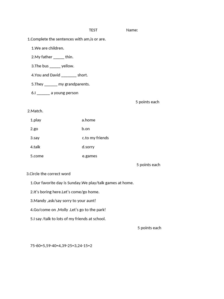 Test 61: English Language Exercises | PDF