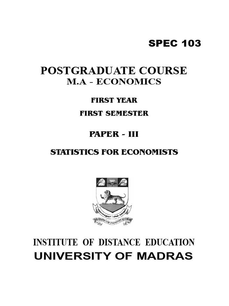 Statistics for Economists Syllabus | PDF | Probability | Probability ...