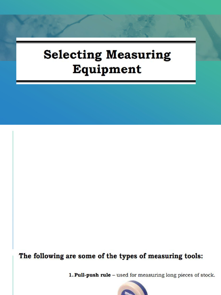 Lesson 2 Selecting Measuring Equipment | PDF