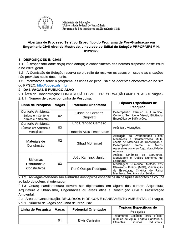 mestrado check list | PDF | Engenharia Civil | Moodle