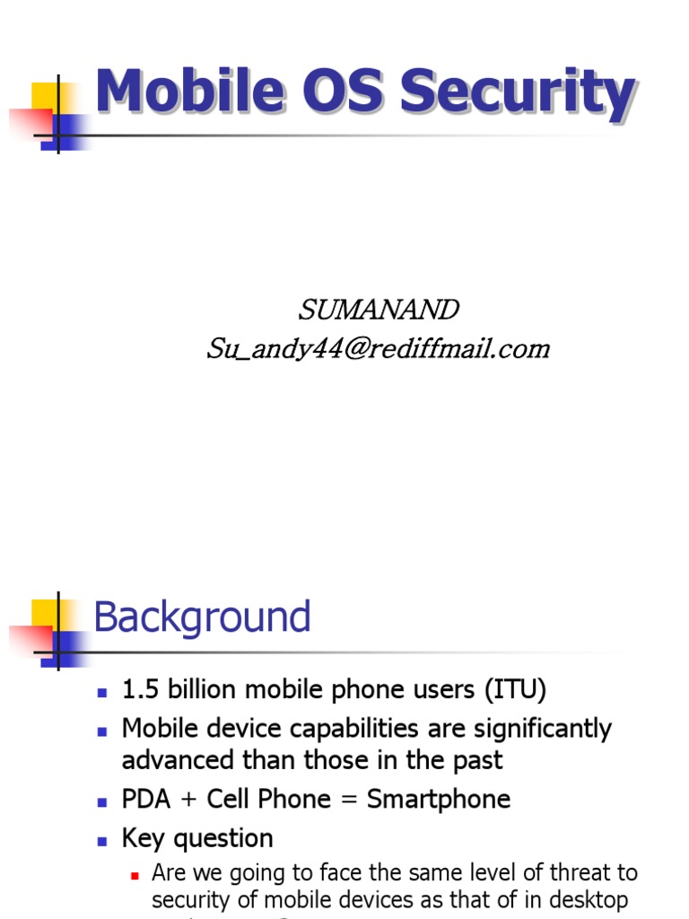 Mobile OS Security: Sumanand | PDF | Kernel (Operating System ...