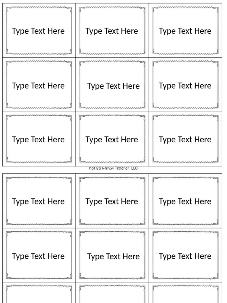 Vocabulary Games - Editable Card Template - Kopia - Kopia | PDF