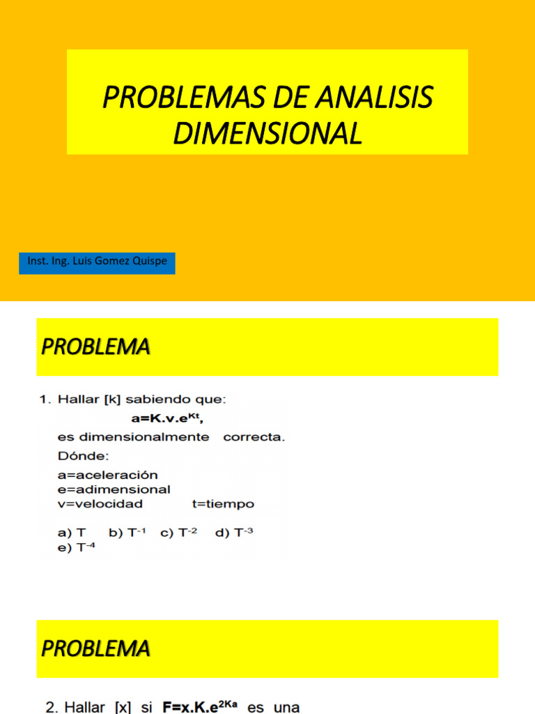 Asignacion 1 - Problemas de Analisis Dimensional | PDF