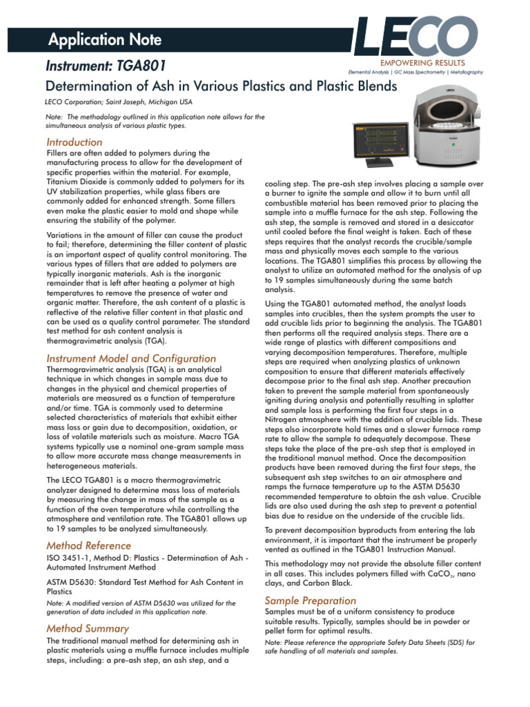 Tga801 Ash Plastics Plastic Blends 203-821-704 | PDF ...