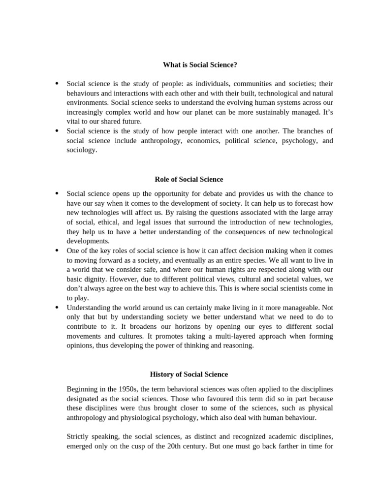 Introduction To Social Science (Research) | PDF | Social Sciences | Science