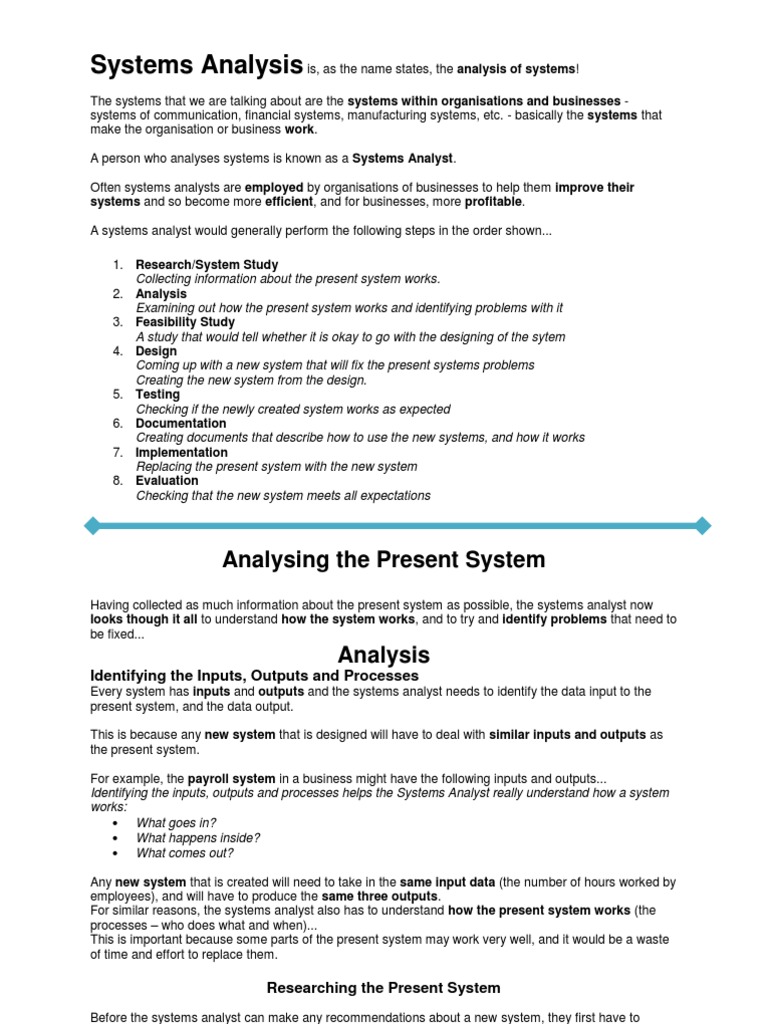 Systems Analysis For IGCSE | PDF | Intelligence Analysis | Documentation