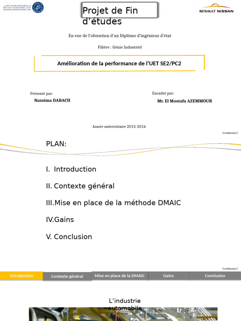 Présentation Nassima PFE 2 | PDF | Six Sigma | Ingénierie