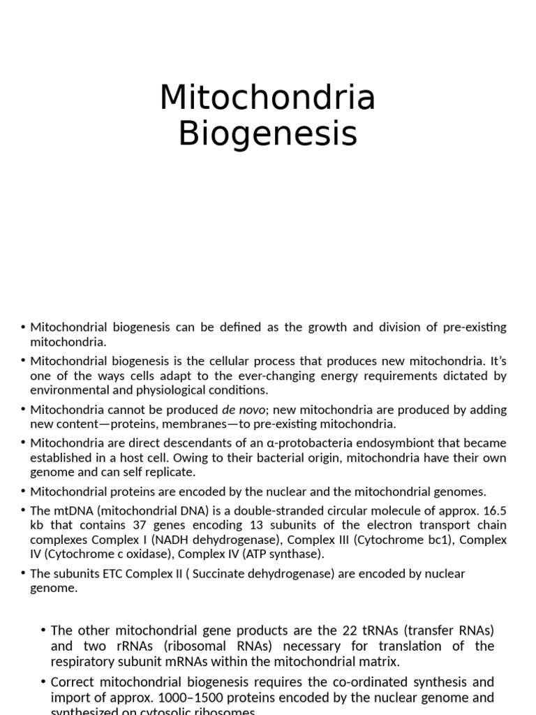 Mitochondria Biogenesis | PDF | Mitochondrion | Protein Targeting