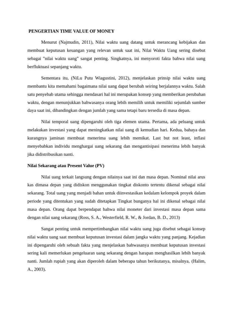 Pengertian Present Value Fida | PDF