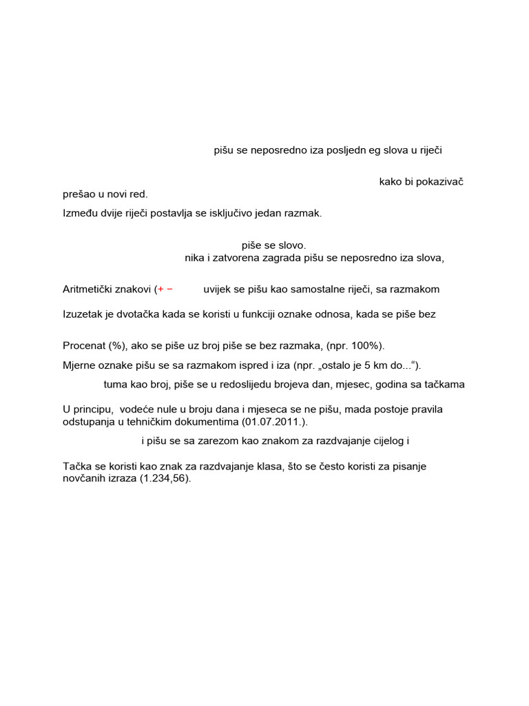 Kreiranje dokumenta-Pravila za pisanje teksta u Word-u | PDF