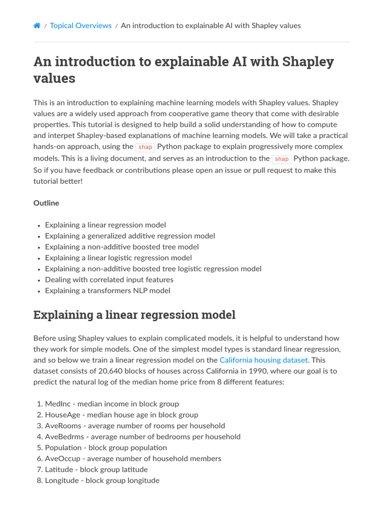 Intro to SHAP for Explainable AI | PDF | Regression Analysis | Logistic ...