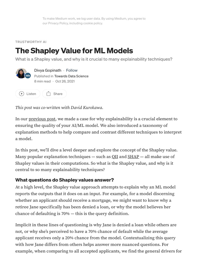 The Shapley Value for ML Models. What is a Shapley Value, And Why is It ...