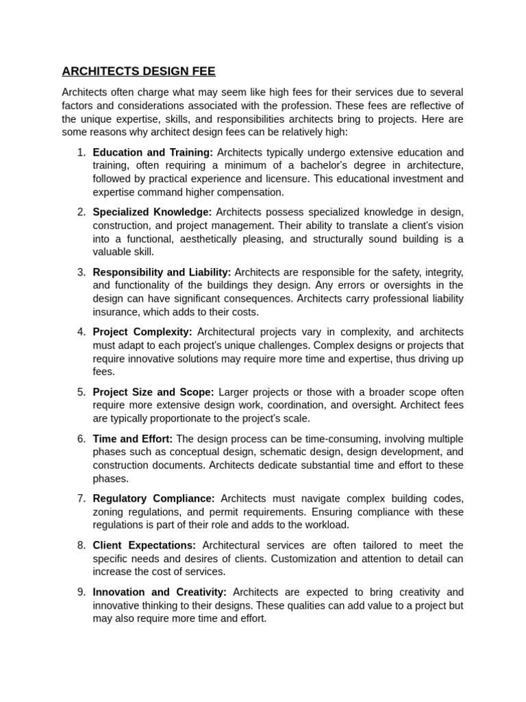 Understanding Architect Fees | PDF | Architect | Business
