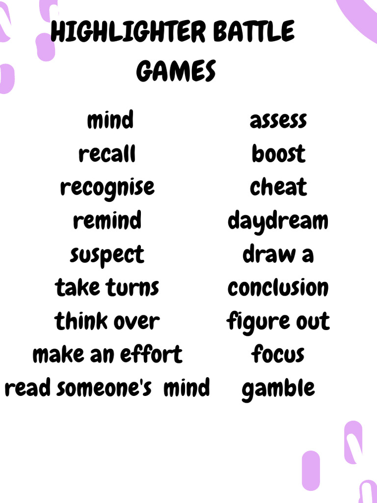 Highlighter Battle 4 Eso Unit 1 | PDF