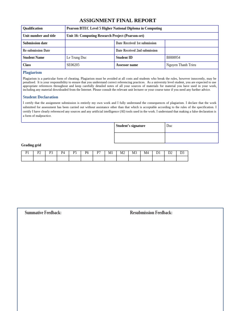 7425 - Frontsheet Asm Final Report (Ind) | PDF | Methodology | Artificial Intelligence