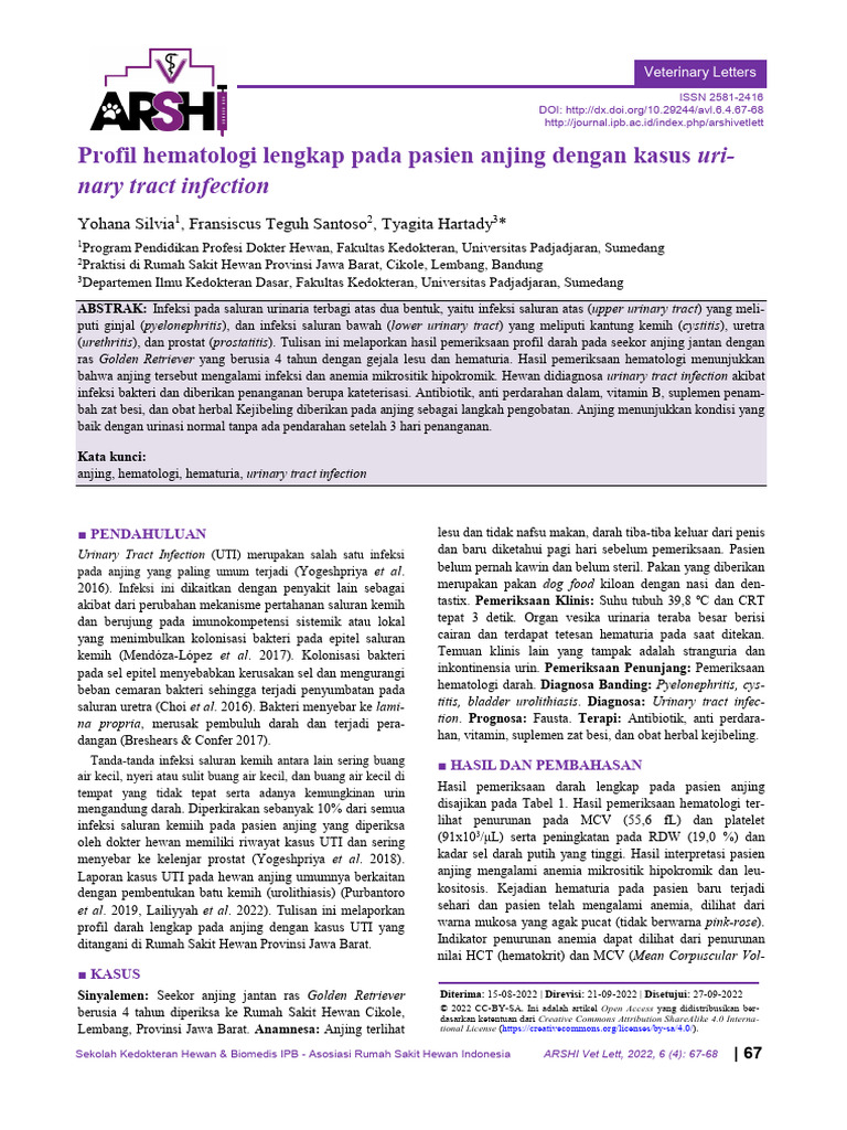 Profil Hematologi Lengkap Pada Pasien Anjing Denga | PDF