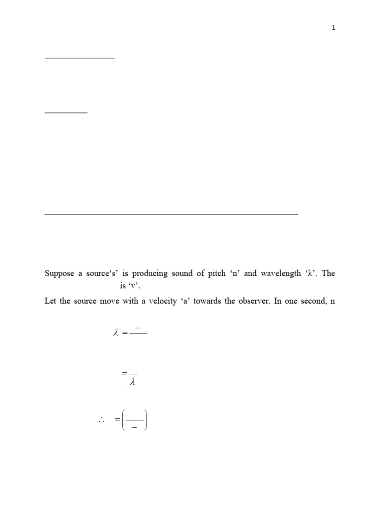 Doppler Effect and Apparent Wavelength | PDF | Sound | Wavelength