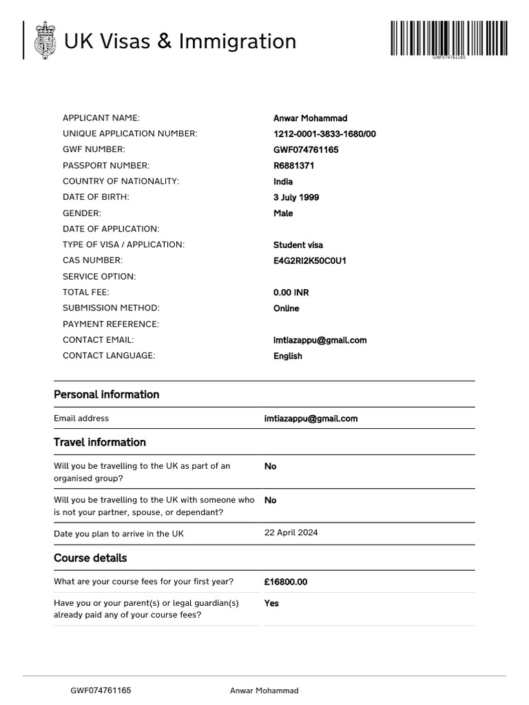 UK Student Visa Application Details | PDF | European Economic Area ...