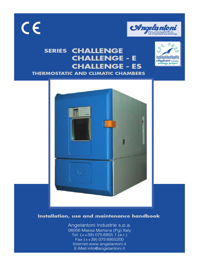 Angelantoni CH600 Klimaatkast manual ENG | PDF | Humidity | Capacitor