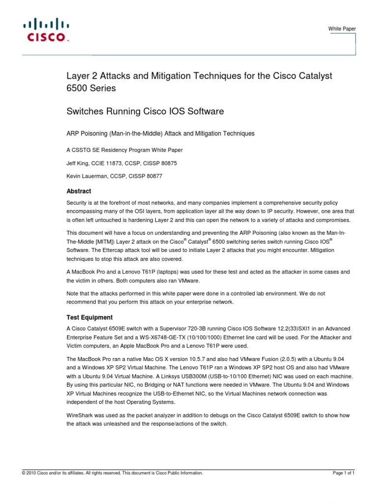 Arp Poisoning Attack Mitigation | PDF | Port (Computer Networking ...