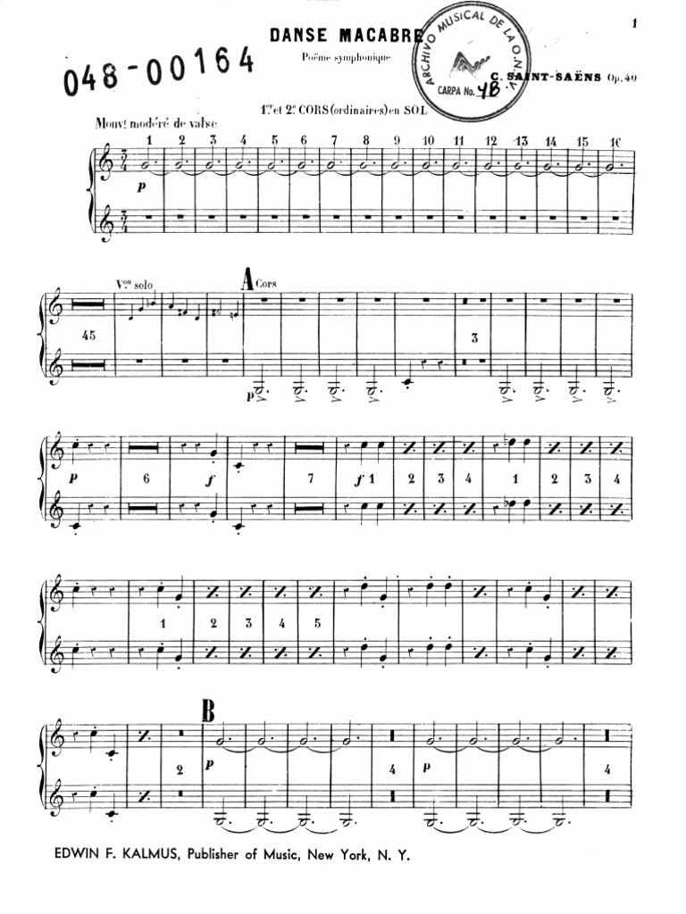 Danza Macabra - Op. 40 - Corno 1 y 2 | PDF