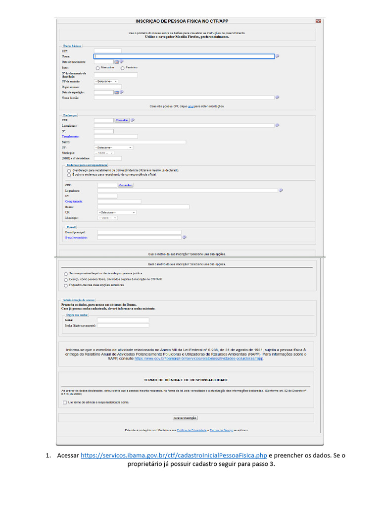 Instrutivo Emissão de CTF-APP | PDF