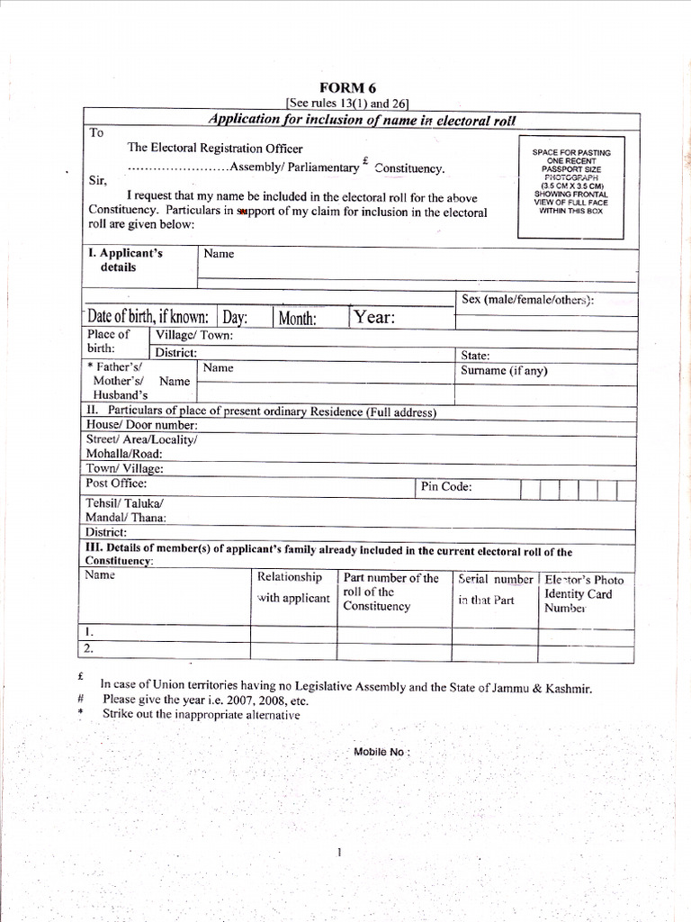Voter Id Application | PDF