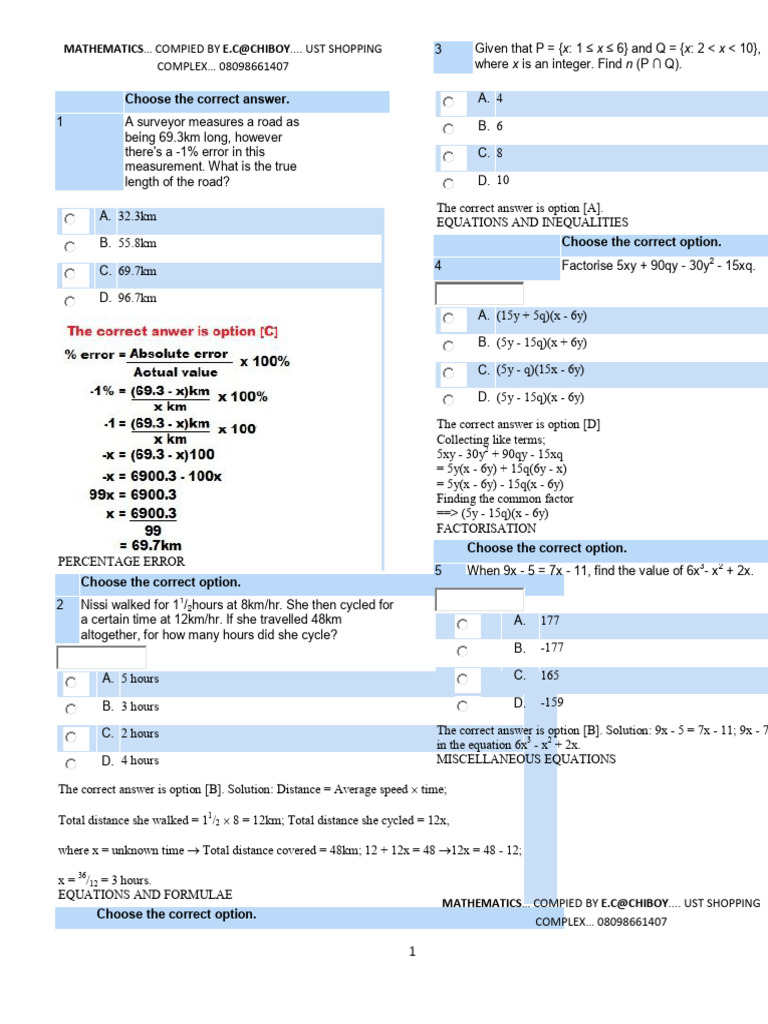 Mathematic - Compied by E.c-Chiboy... | PDF | Longitude | Latitude