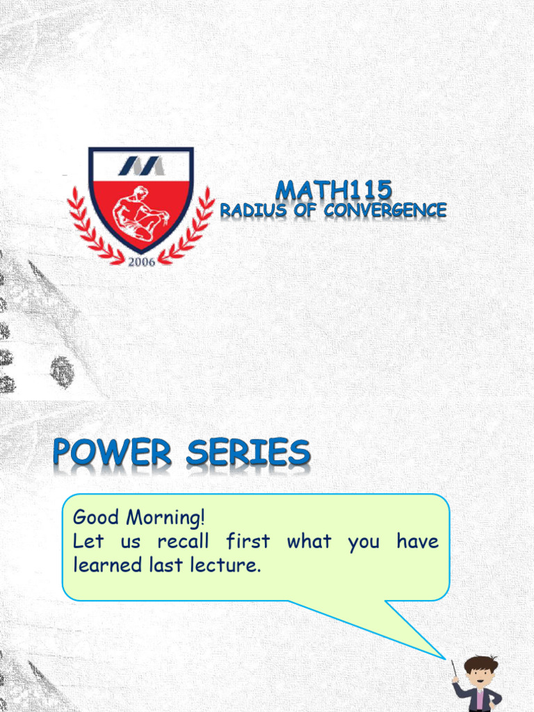 003 Radius of Convergence | PDF | Power Series | Limit (Mathematics)
