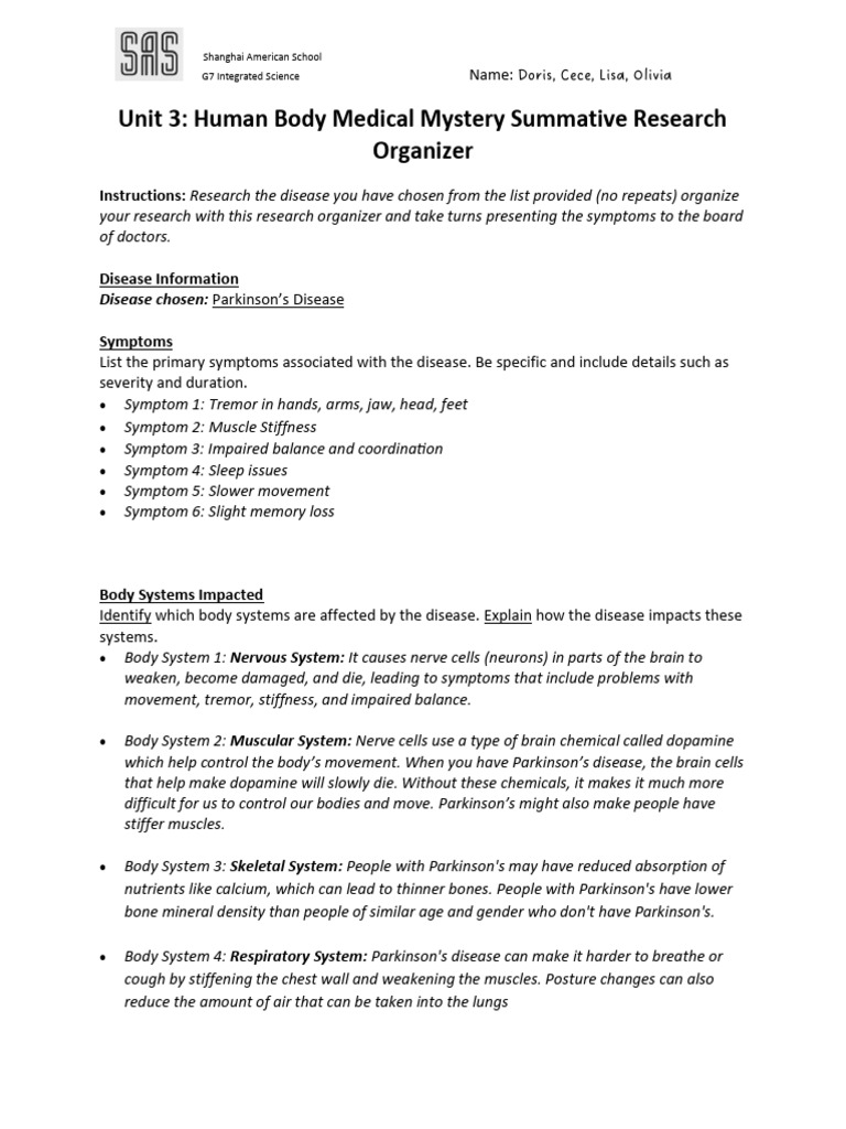 Medical Mystery Research | PDF | Parkinson's Disease | Neuron