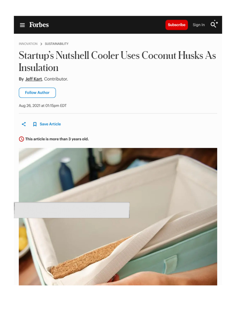 Startup's Nutshell Cooler Uses Coconut Husks As Insulation | PDF | Coconut
