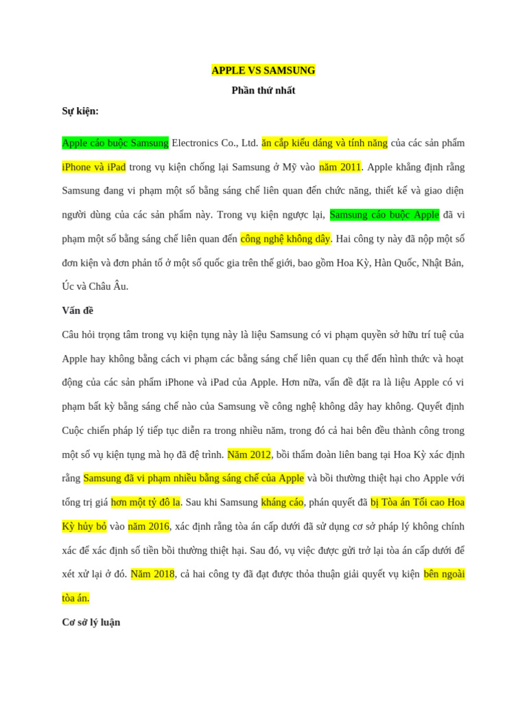 Case 1 APPLE VS SAMSUNG CASE STUDY | PDF