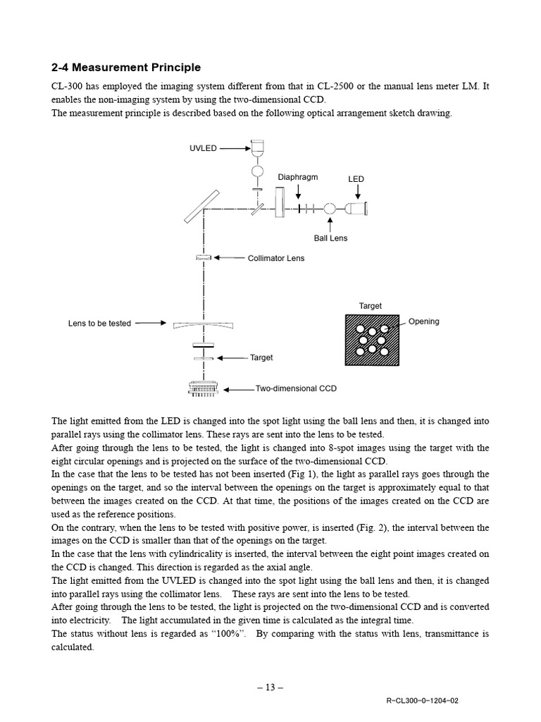 CL-300 Lens Measurement System Guide | PDF | Charge Coupled Device | Light